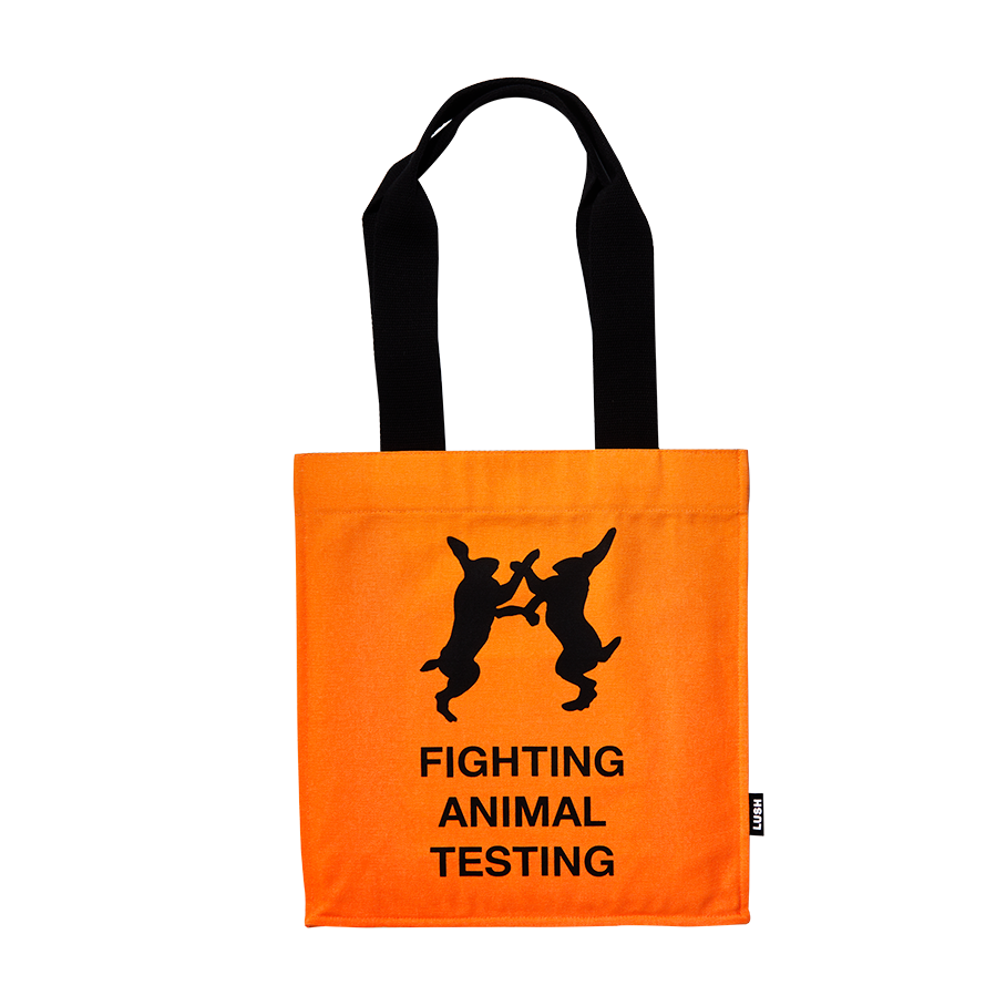 Fighting Animal Testing - Fluoro Orange Tote Bag - Bolsa reutilizable ...