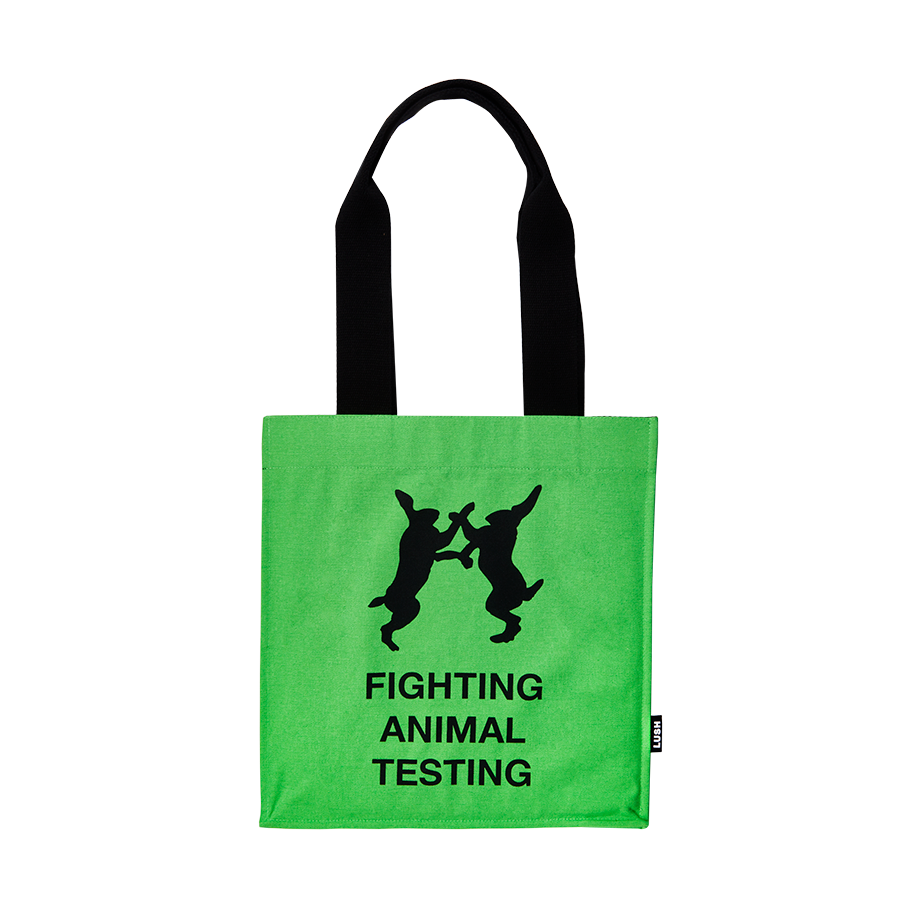 Fighting Animal Testing - Fluoro Green Tote Bag - Bolsa reutilizable ...